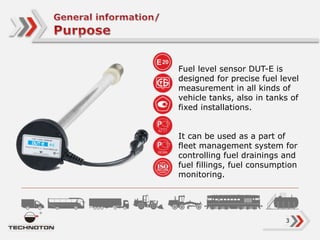 Fuel level sensor DUT-E - fuel theft prevention | PPT