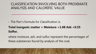 Coal Classification,composition & basis | PPTX