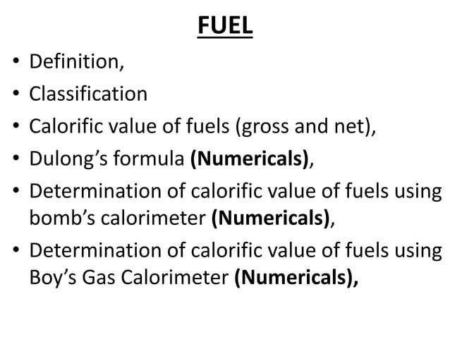 Calorific value measurement in engineering ppt | PPTX | Chemistry | Science