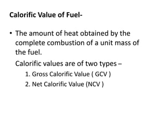 Calorific value measurement in engineering ppt | PPTX