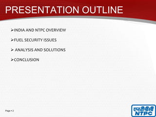 Ensuring Affordable Fuel Security for NTPC - Presentation | PPTX