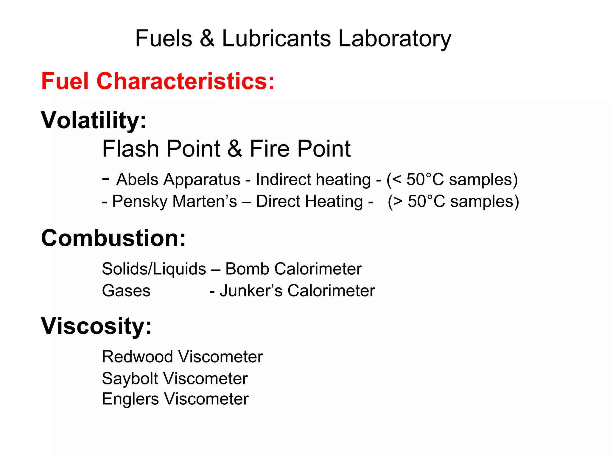 Fuels& Lubricants Laboratory Manual_Sept_2017 | PDF