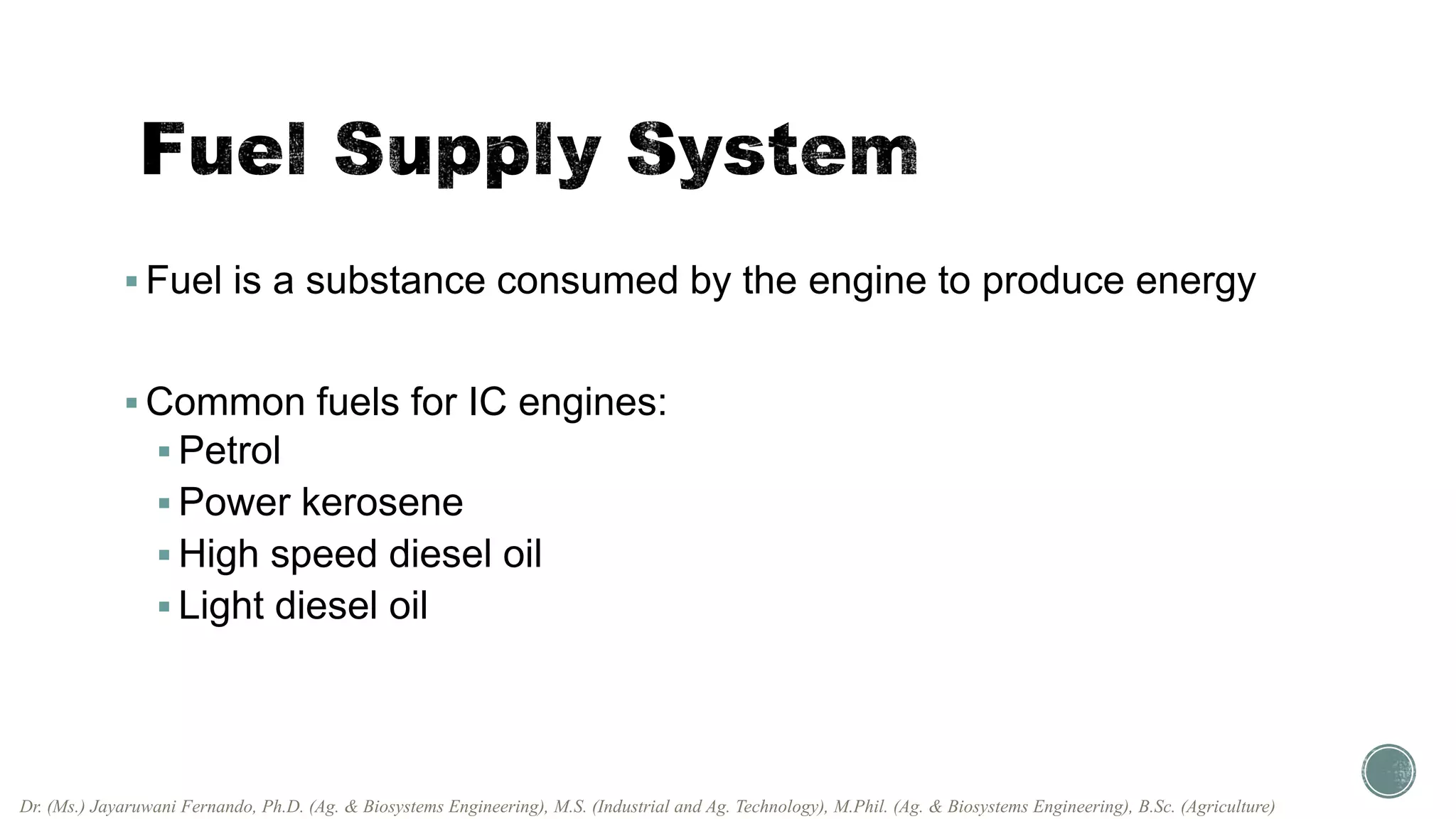 Fuel Supply and Lubrication System of I.C. Engine.pptx