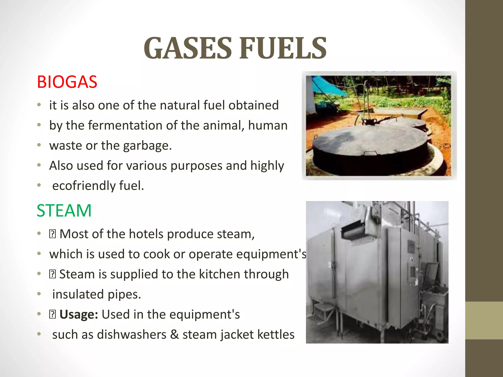 Fuels used in hotel kitchens | PPTX