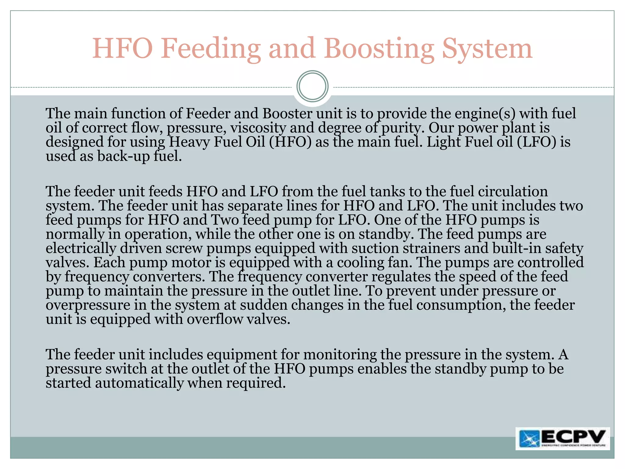 Fuel system of HFO Plant | PPTX