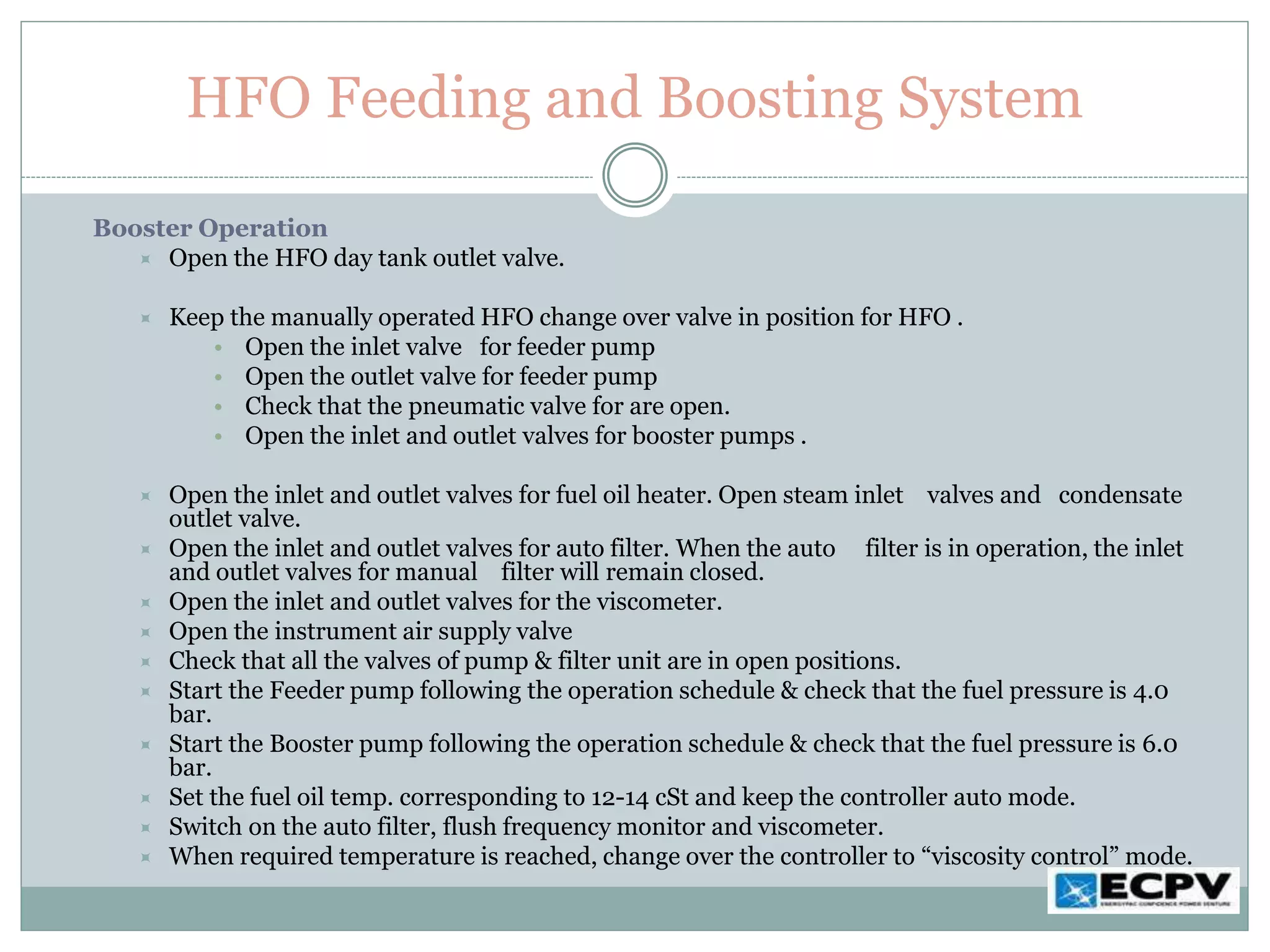 Fuel system of HFO Plant | PPTX