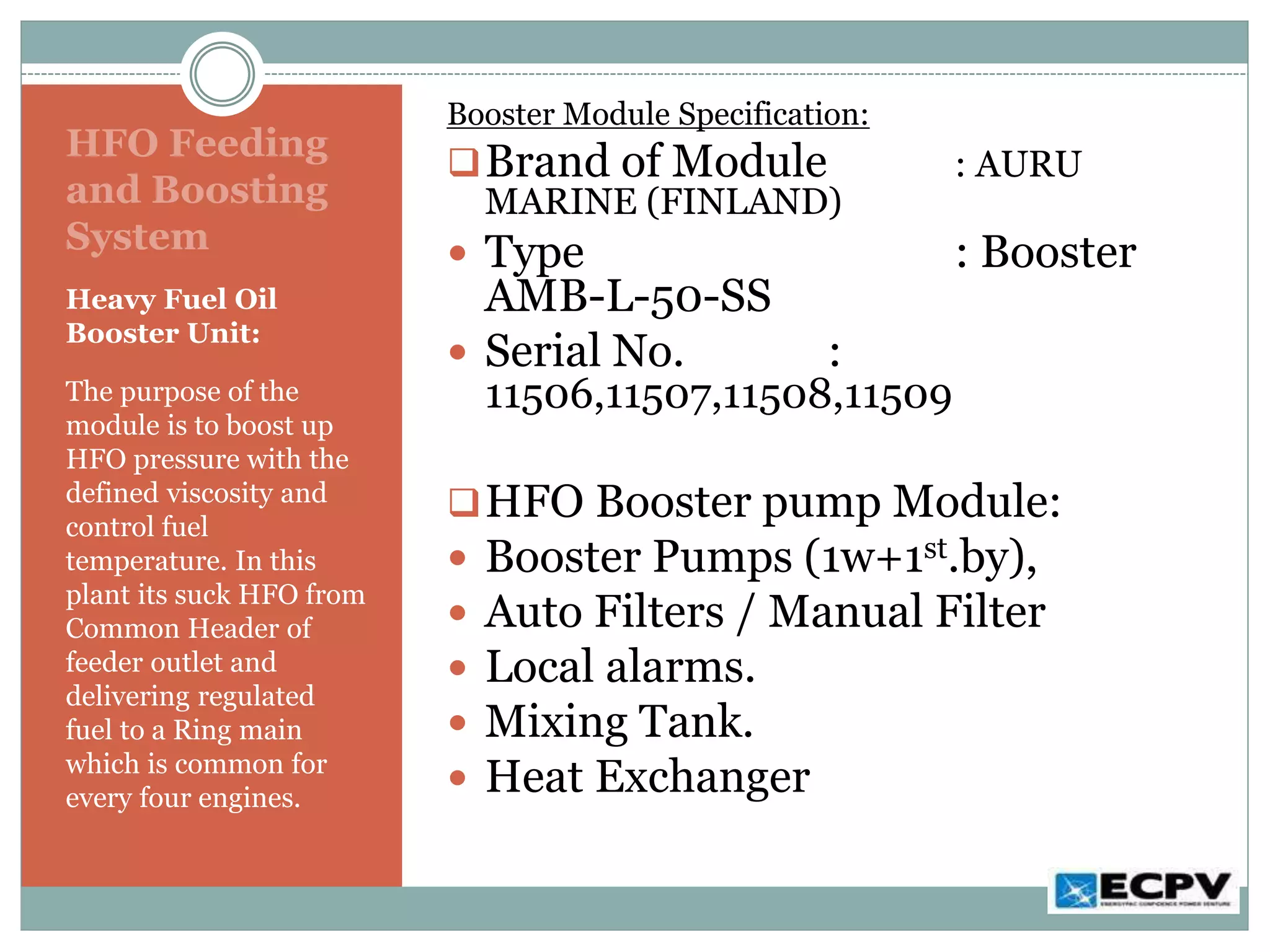 Fuel system of HFO Plant | PPTX