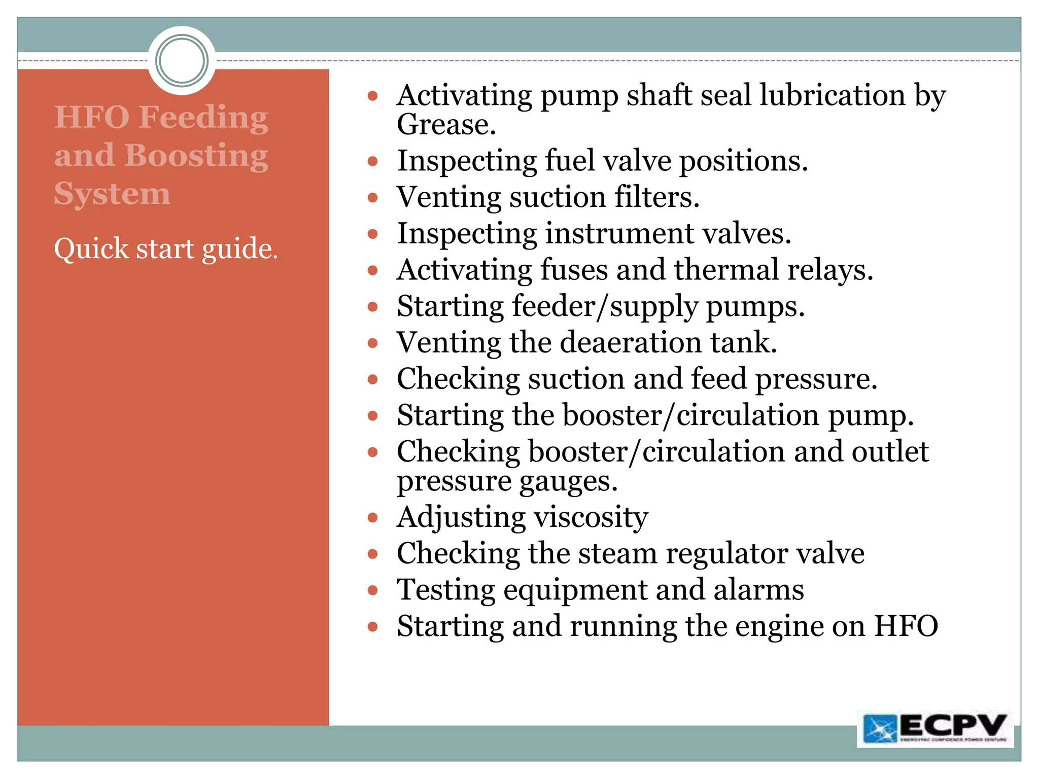 Fuel system of HFO Plant | PPTX