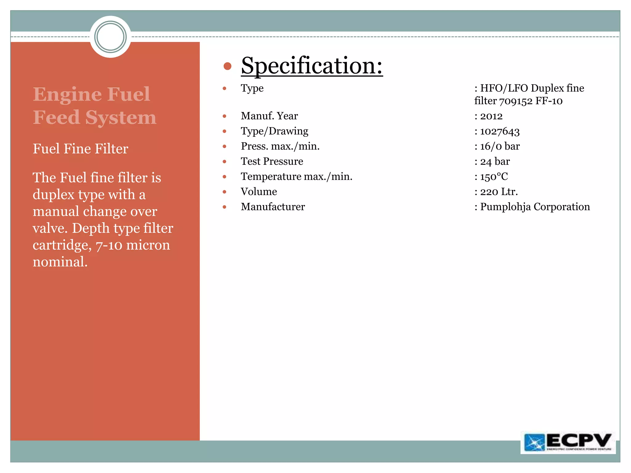 Fuel system of HFO Plant | PPTX