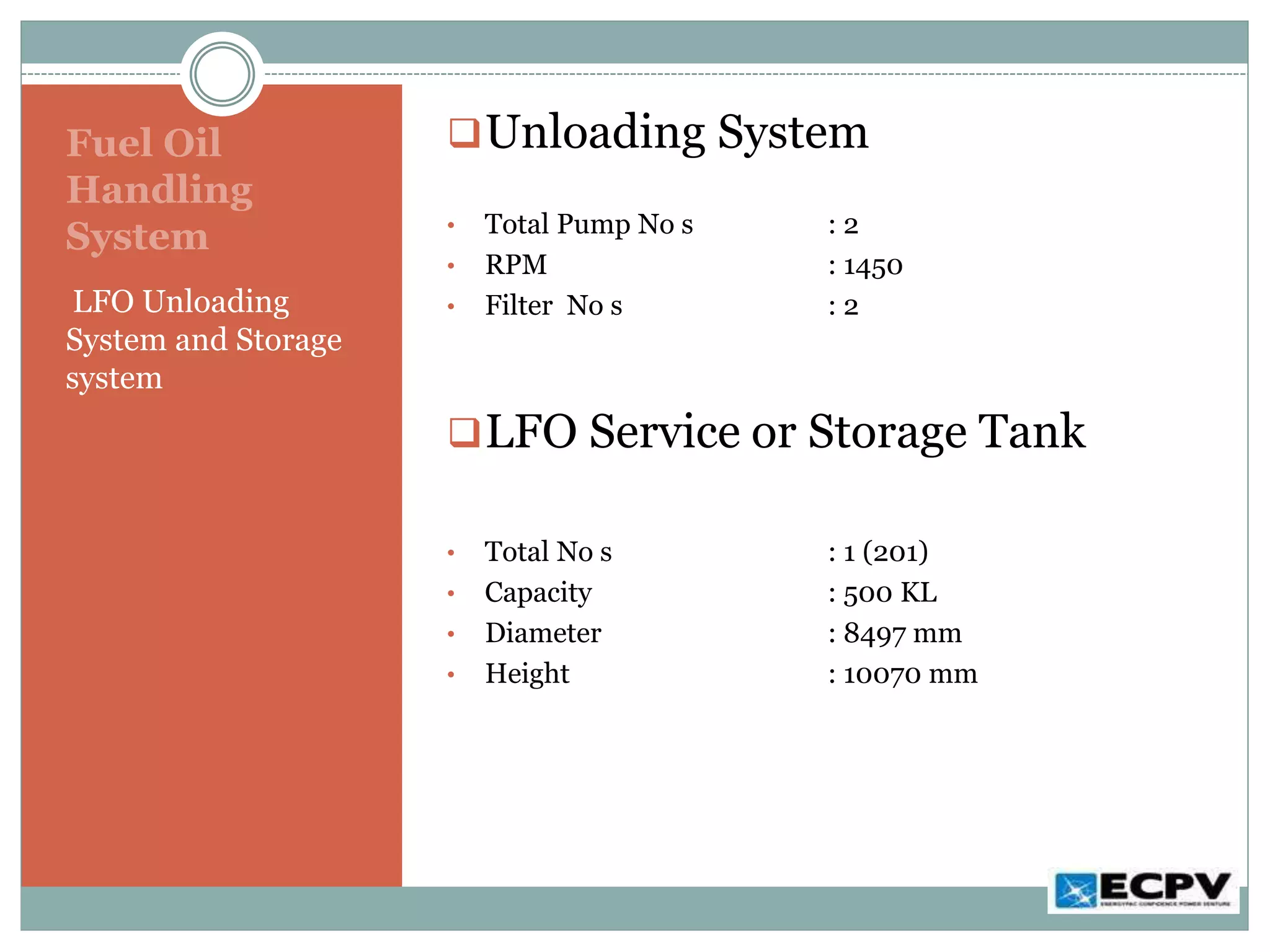 Fuel system of HFO Plant | PPTX