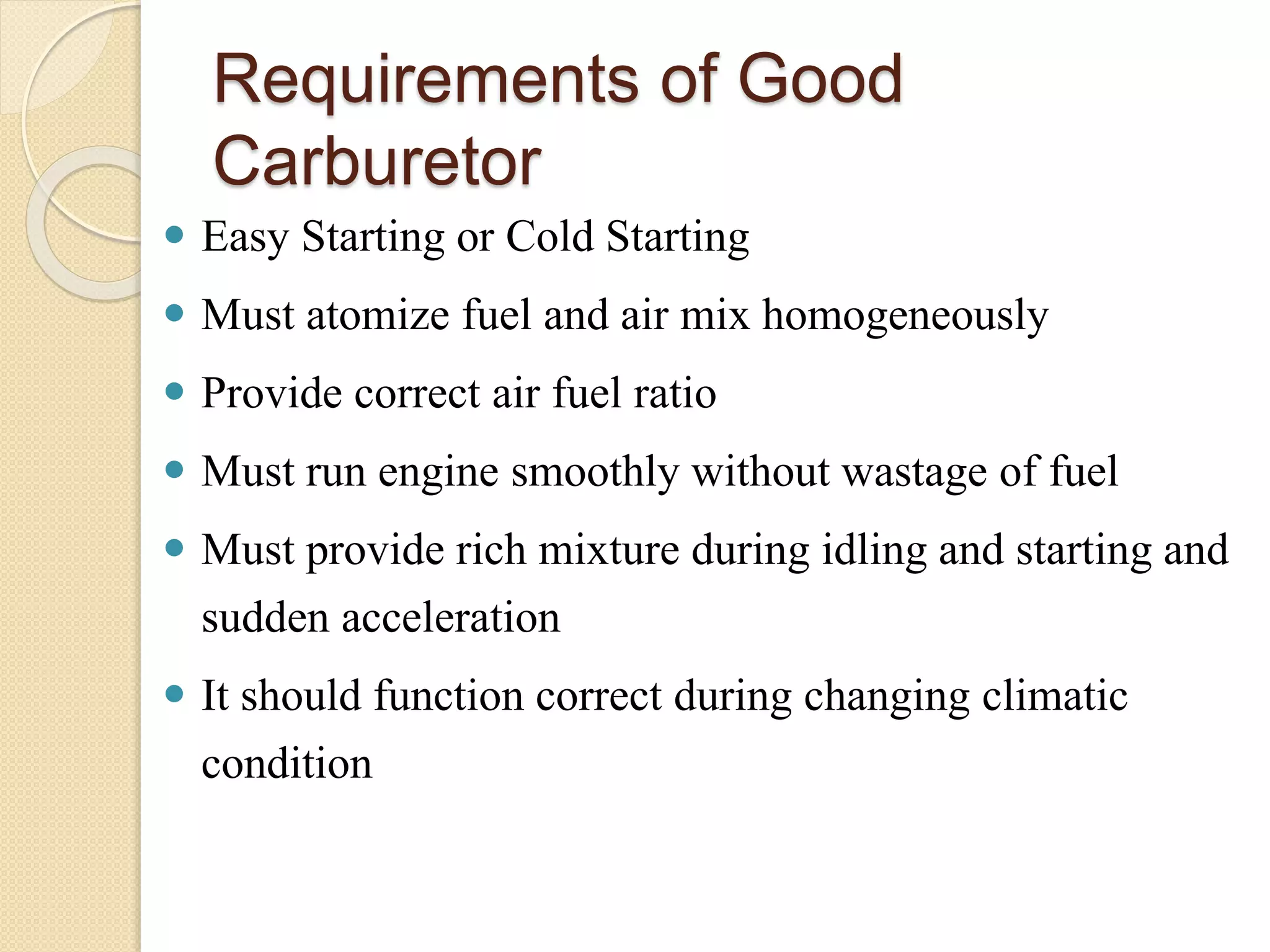 fuel system for SI engine (Carburettor).pptx