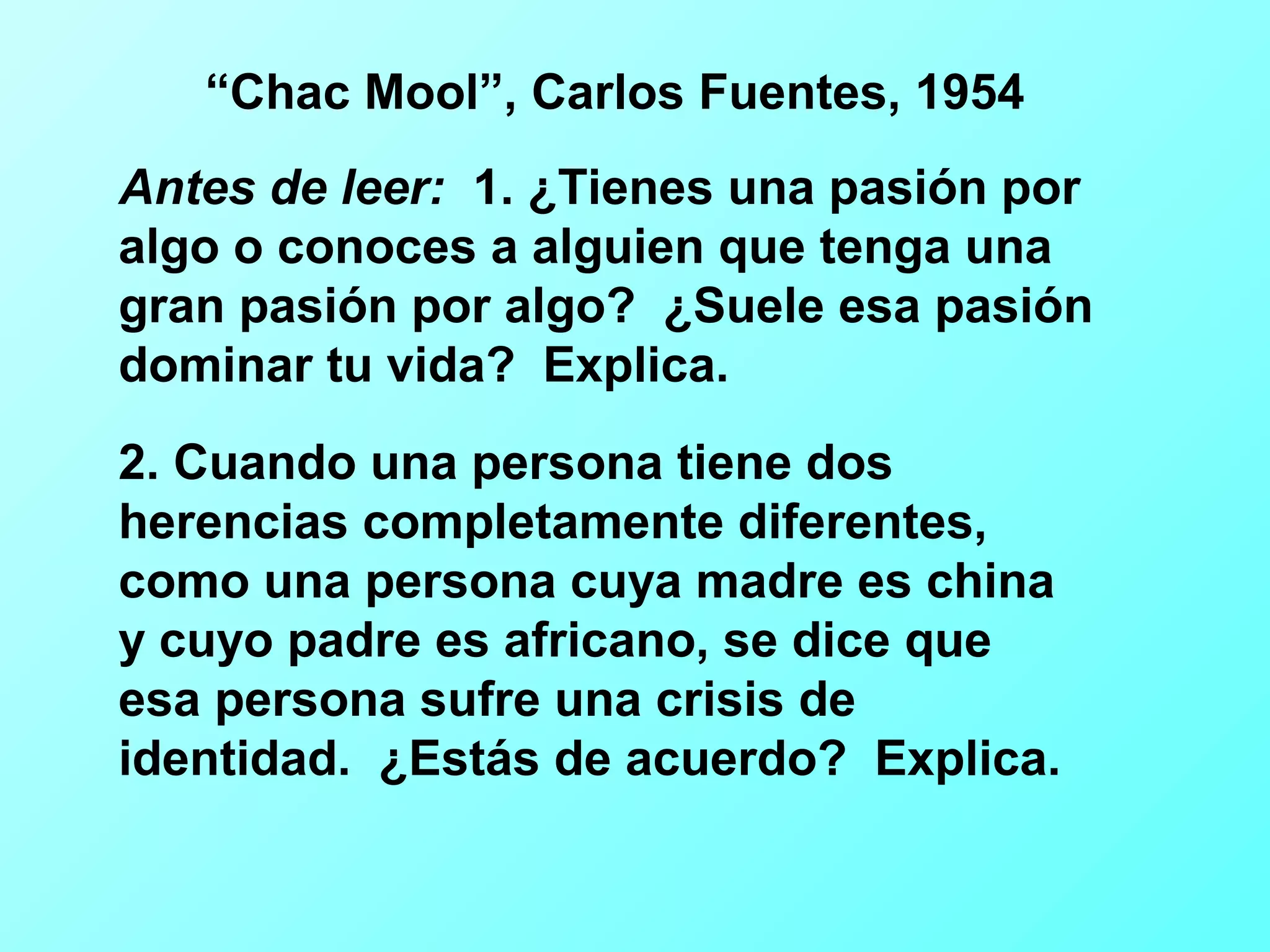 Carlos Fuentes "Chac Mol" | PPT | Descarga Gratuita