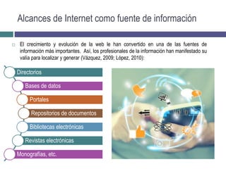 Fuentes de información en internet y motores de busqueda | PPTX