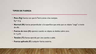 repaso fuerza 4° medio (tipos de fuerza, leyes de Newton, diagrama de ...
