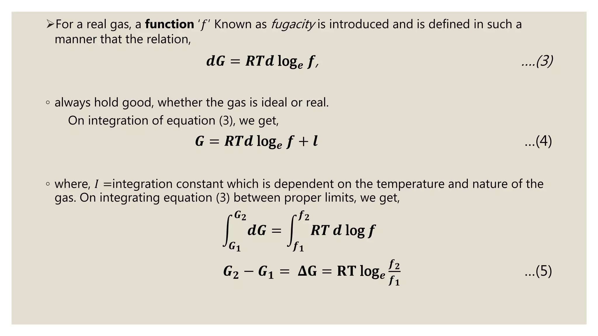 Fugacity & Concept of Fugacity | PPTX