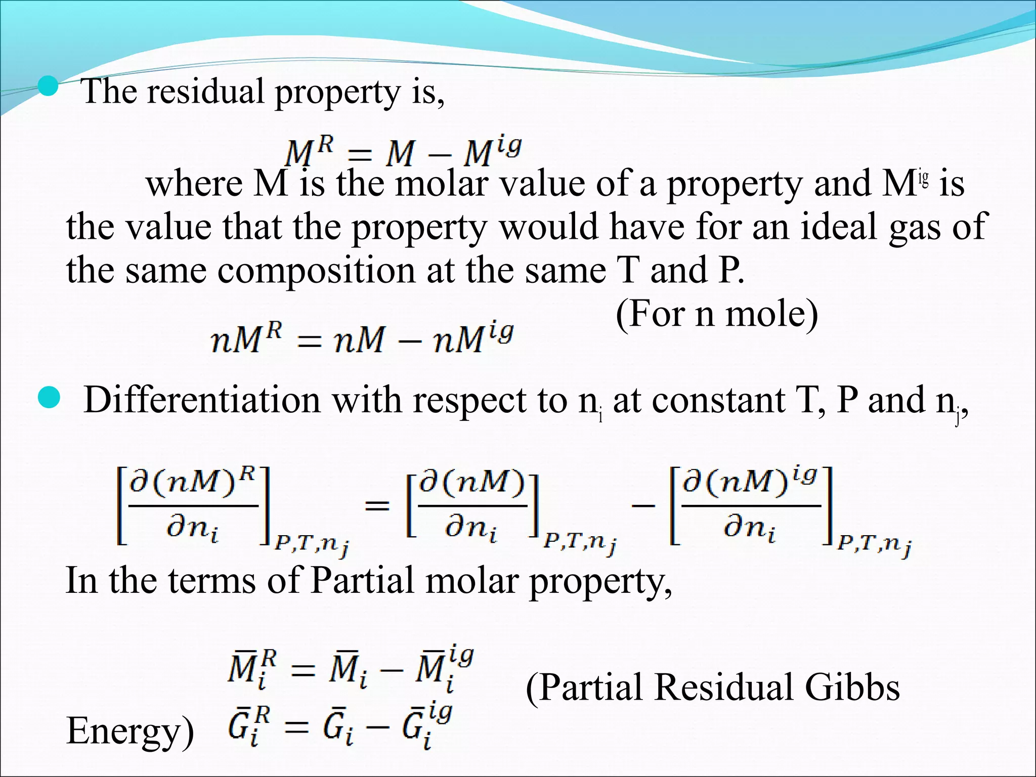 Fugacity & fugacity coefficient | PPT