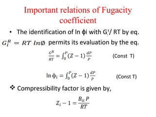 Fugacity & fugacity coefficient | PPT