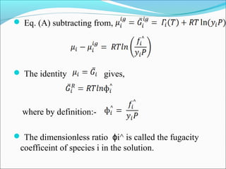Fugacity & fugacity coefficient | PPT