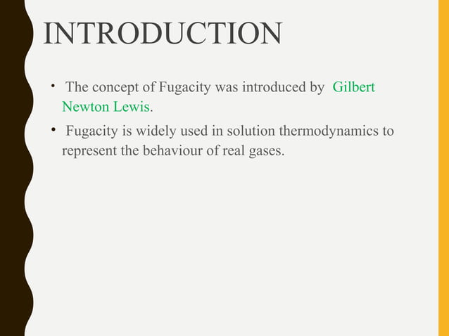 Fugacity & fugacity coefficient | PPT | Chemistry | Science