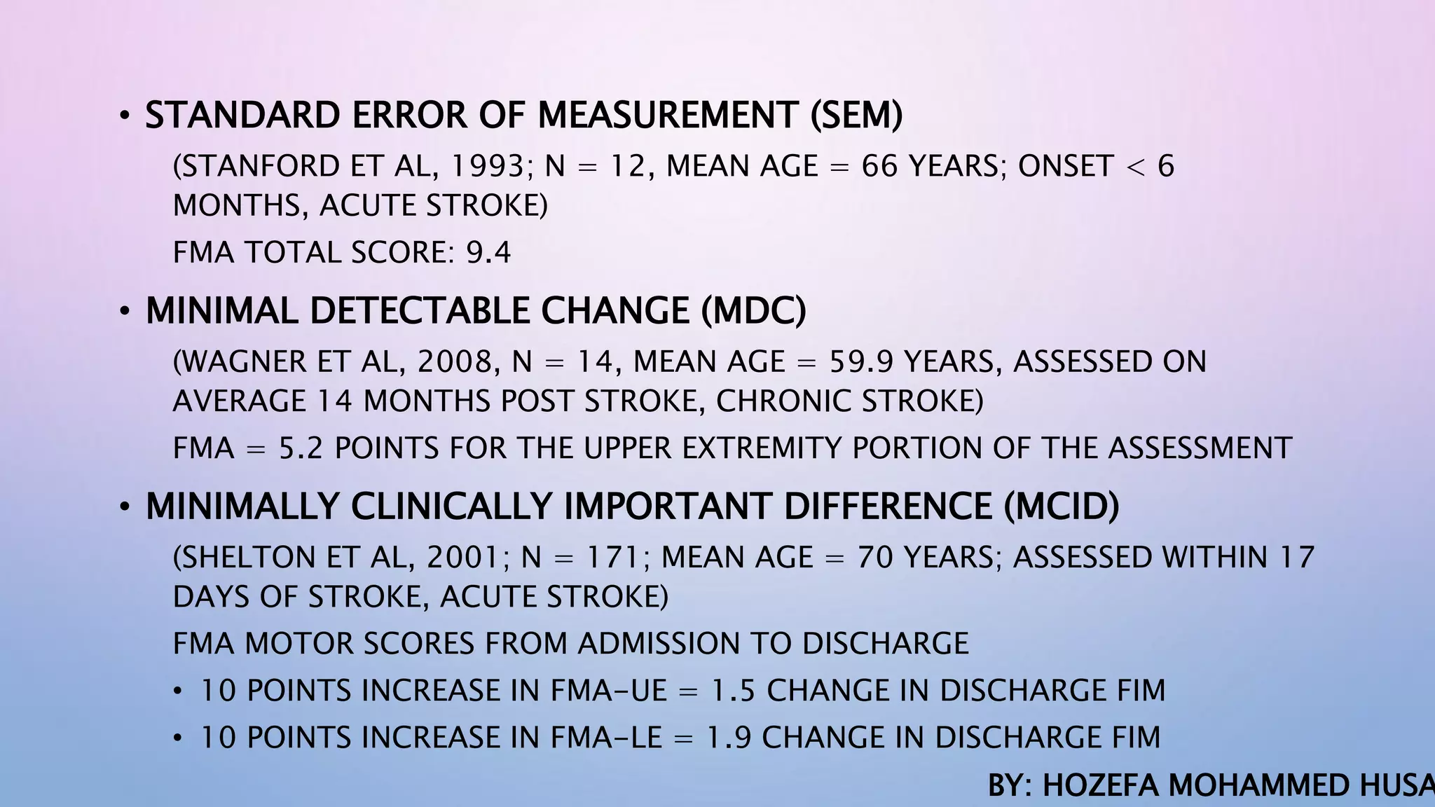 FMA-UE - FUGL-MEYER ASSESSMENT: UPPER EXTREMITY | PPTX