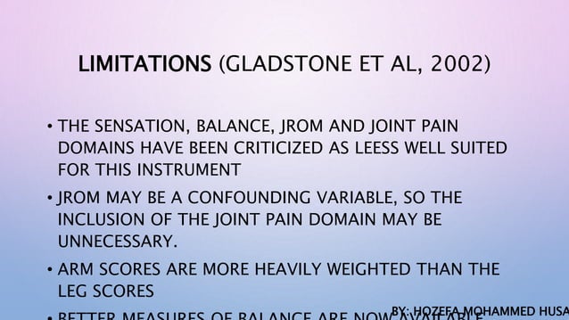 FMA-UE - FUGL-MEYER ASSESSMENT: UPPER EXTREMITY | PPTX
