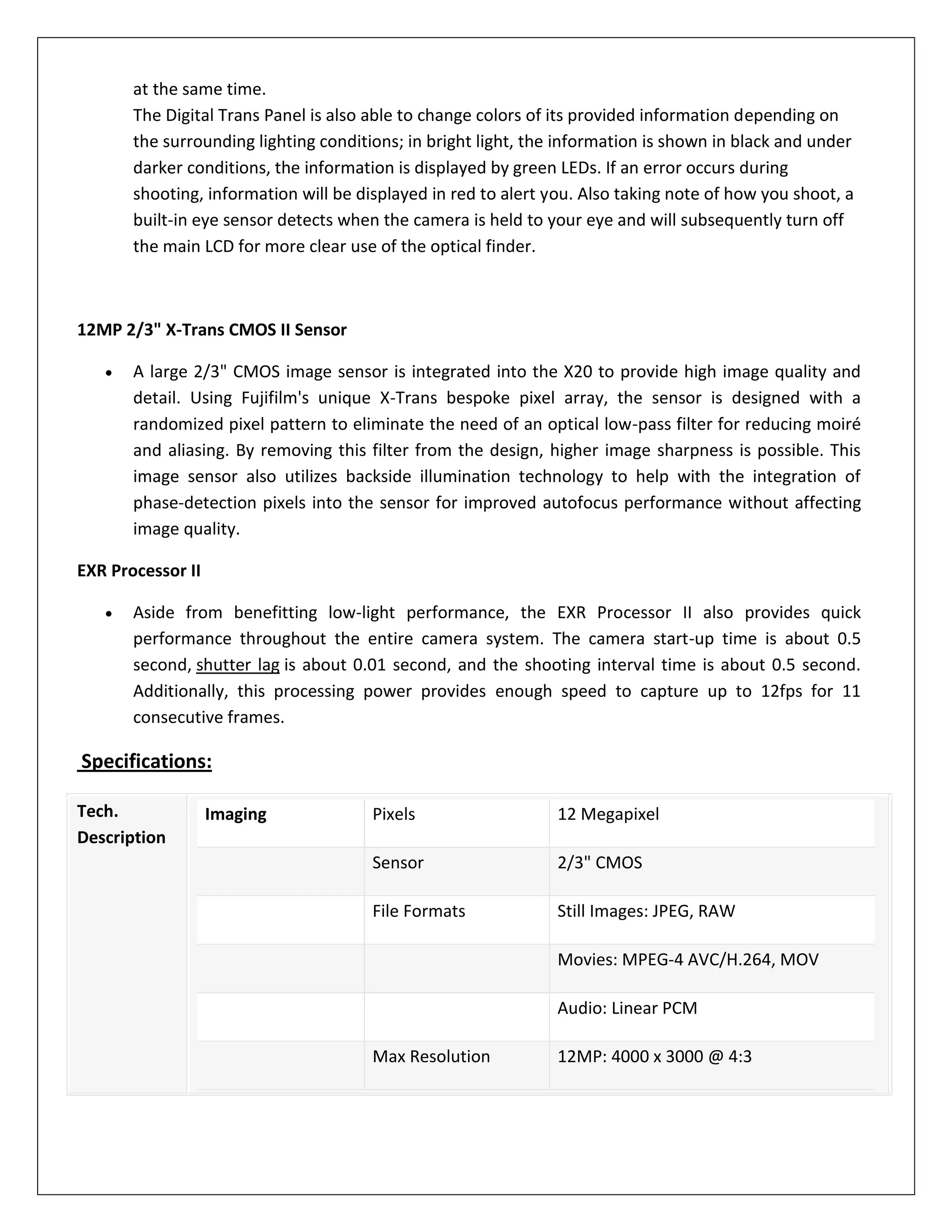 Fujifilm x20 digital camera silver | PDF