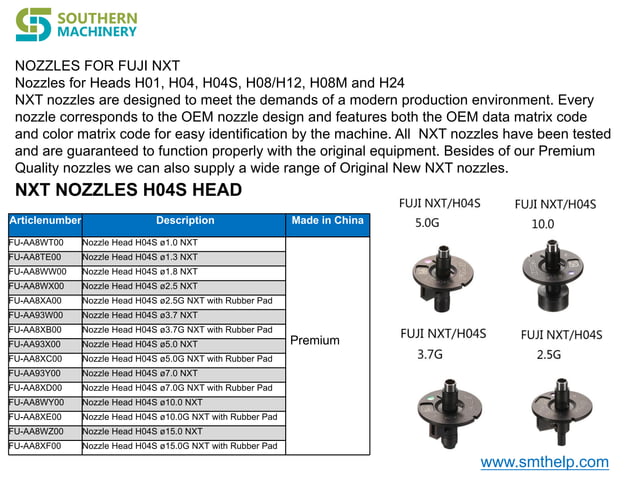 Fuji nozzles & consumables feeders | PDF