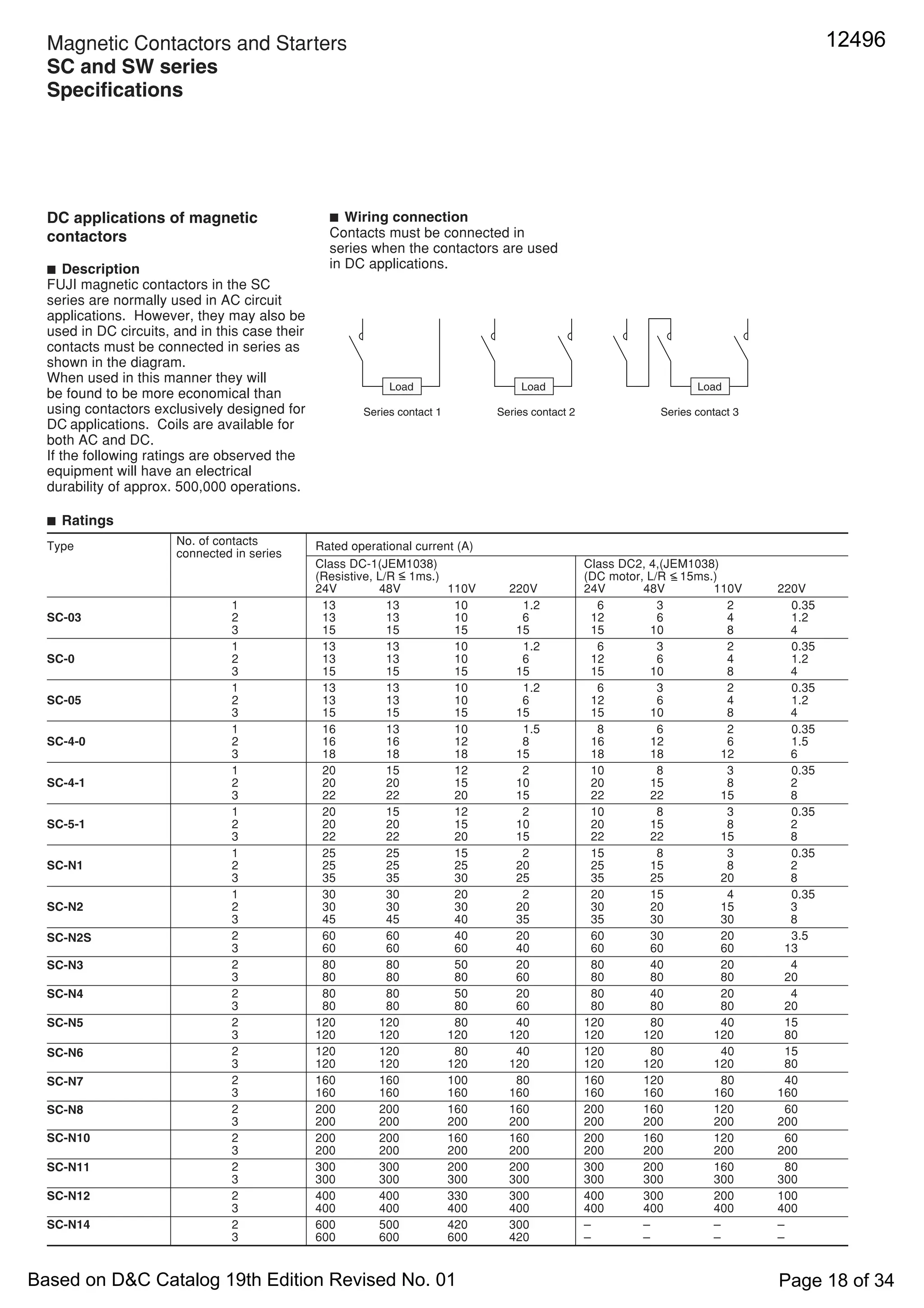 Fuji sc and sw series contactors | PDF