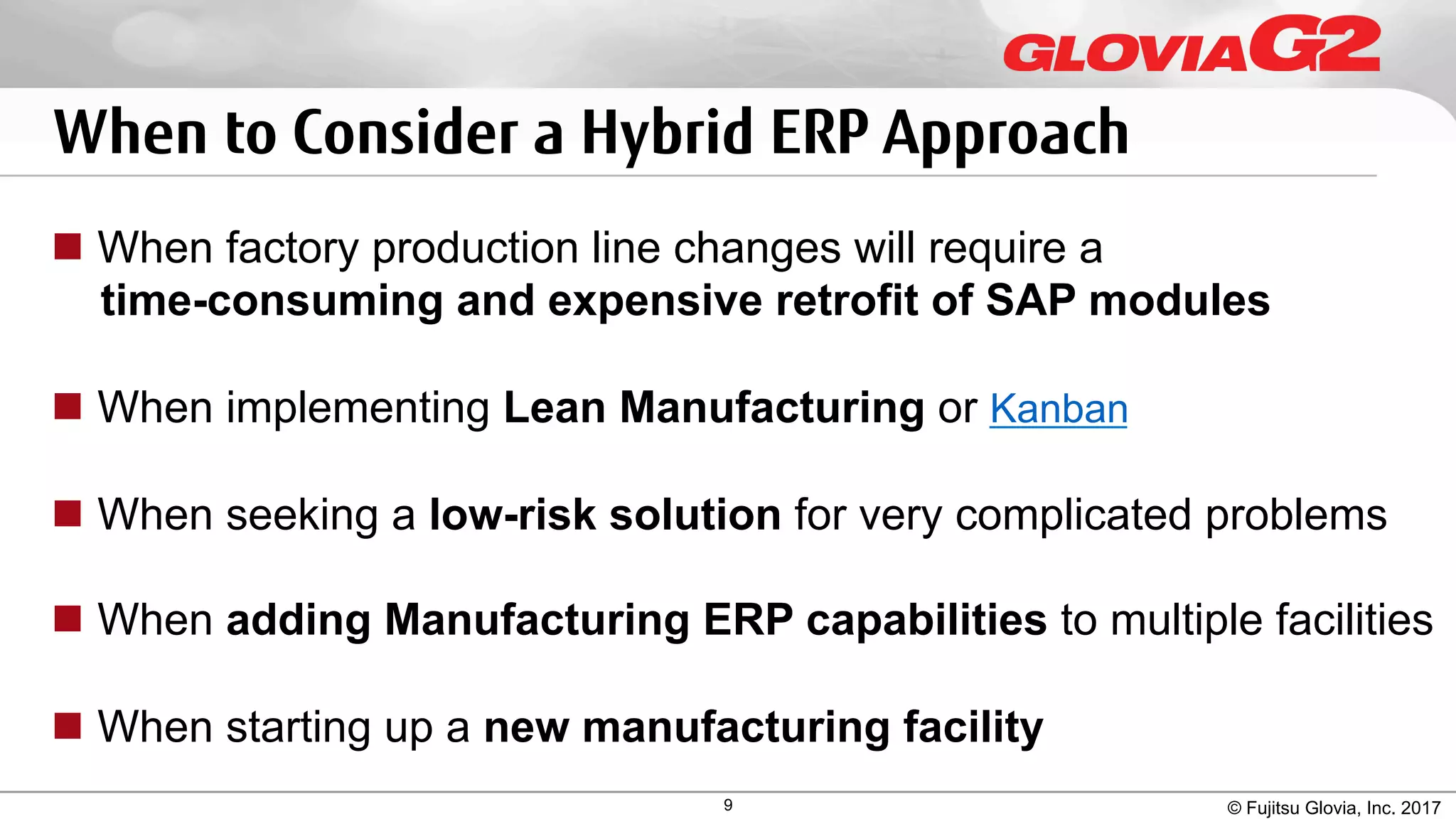 Fujitsu Glovia, Inc. and SAP Hybrid Solution to ERP Manufacturing | PDF