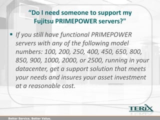 Fujitsu Hardware Support | PPT