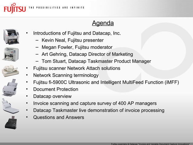 Fujitsu Scanners And Datacap Invoice And Variable Document Capture