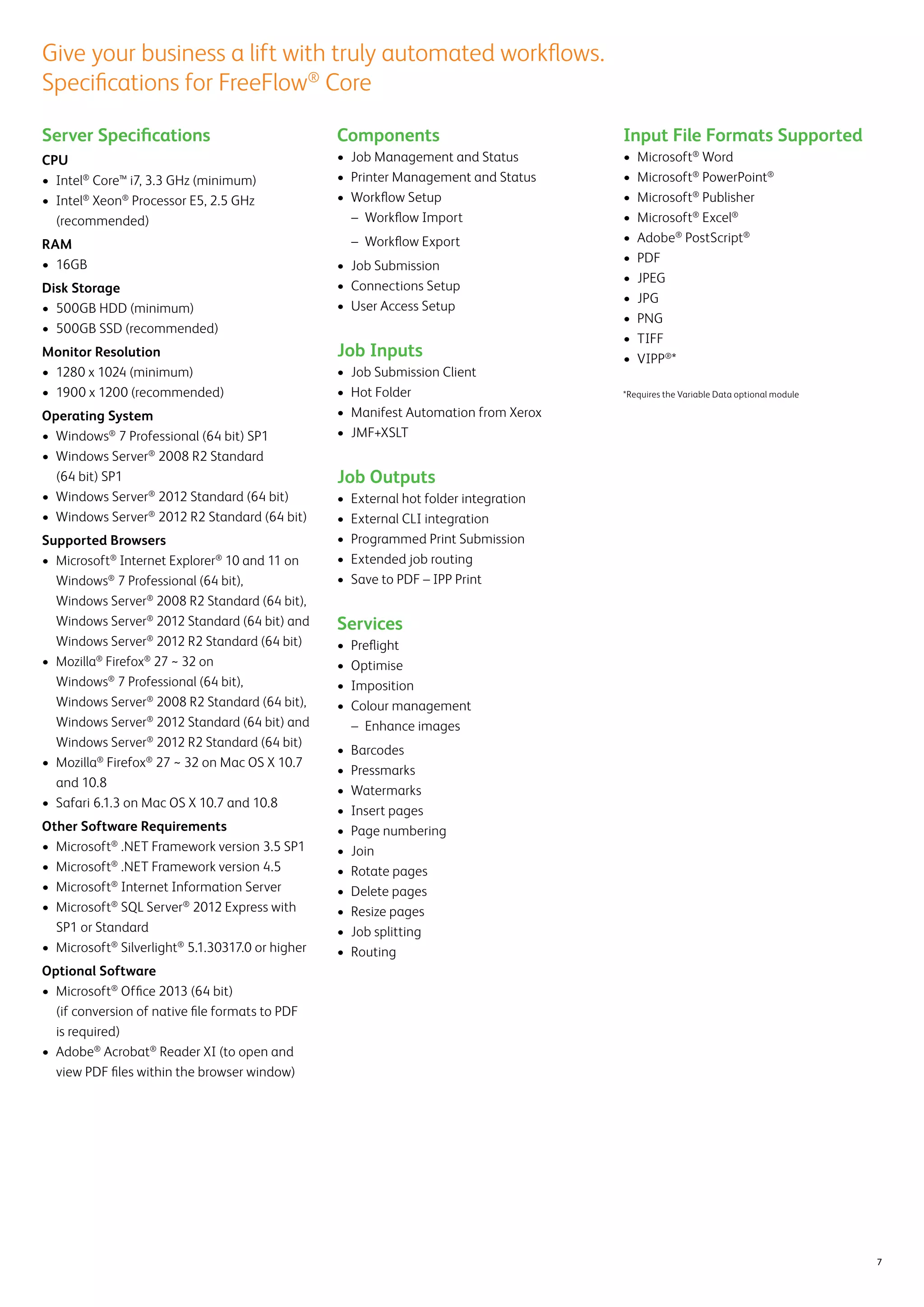 Fuji xerox free flow core brochure | PDF