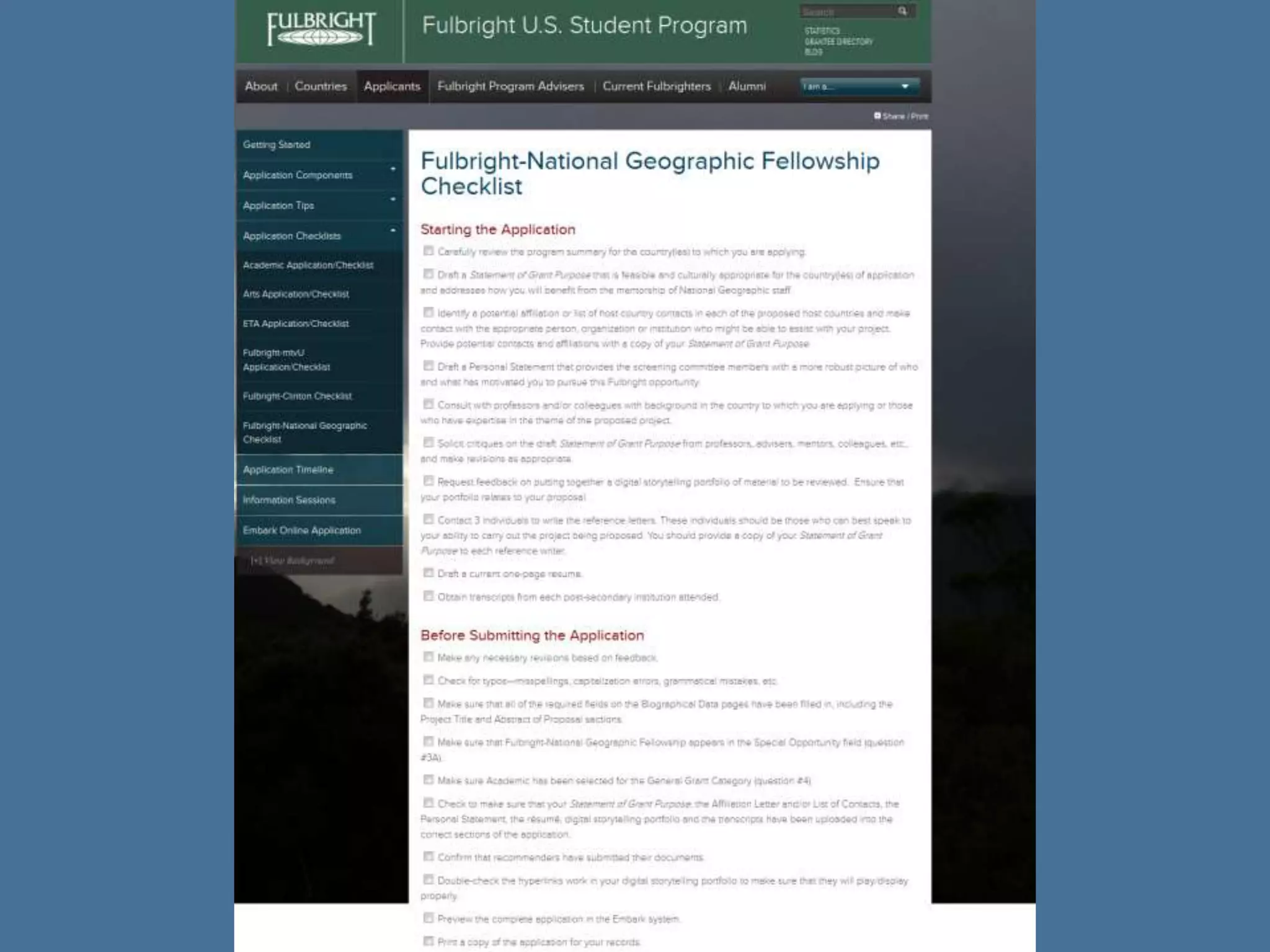 Fulbright National Geographic Powerpoint- Polishing Your Application | PPTX | Environmental ...