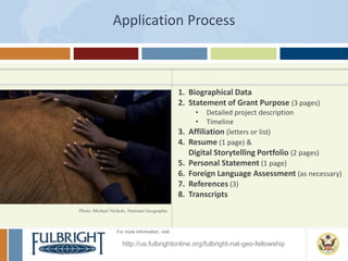 Fulbright National Geographic Powerpoint- Polishing Your Application | PPTX | Environmental ...