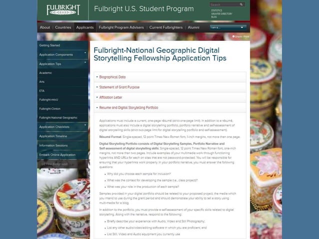 Fulbright National Geographic Powerpoint- Polishing Your Application | PPT