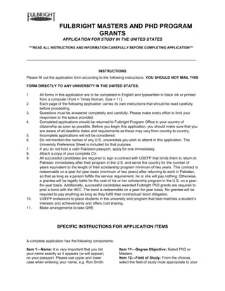 Fulbright application 2014 | PDF