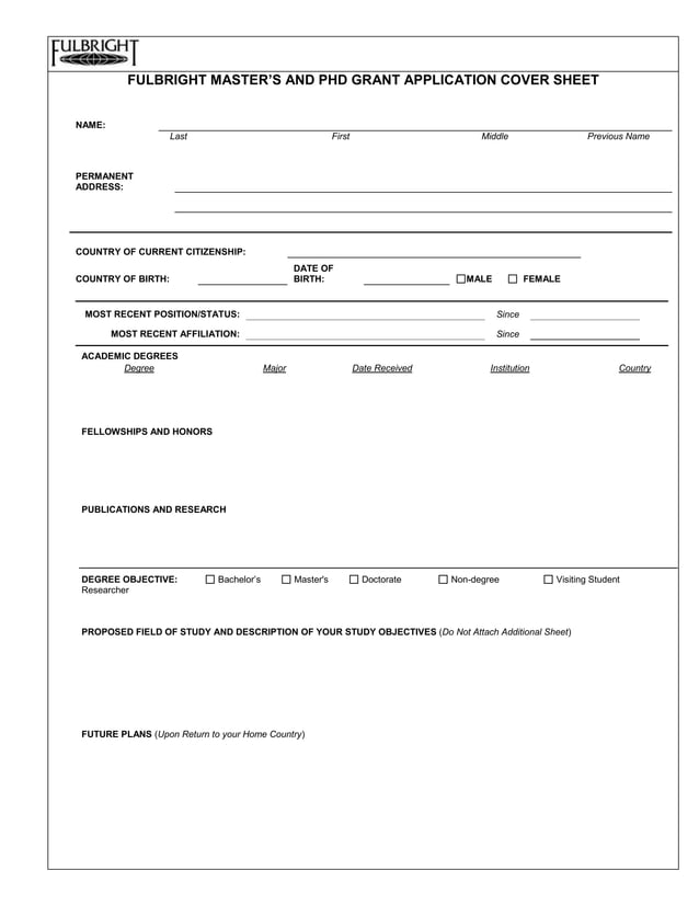 Fulbright application 2014 | PDF