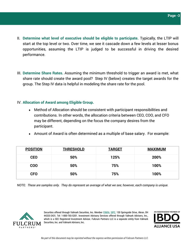 Private Company // Long Term Incentive Plan Design Template Guidance | PDF