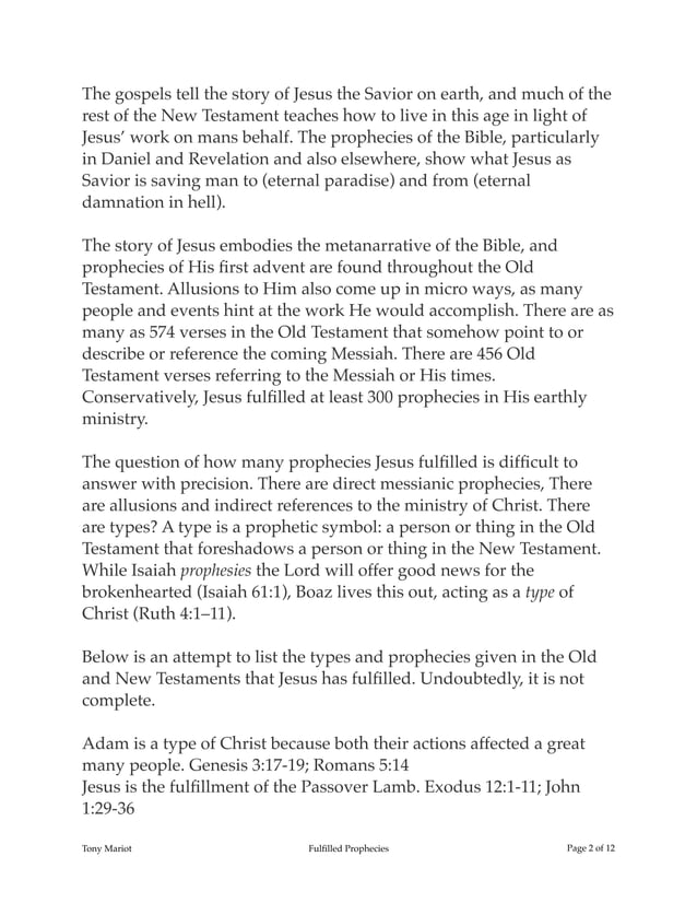 Fulfilled Prophecies | PDF