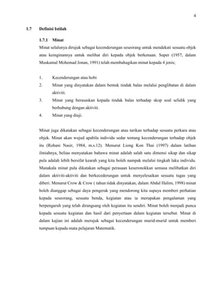 Sikapdan Minat Pelajar terhadap Matematik | DOCX