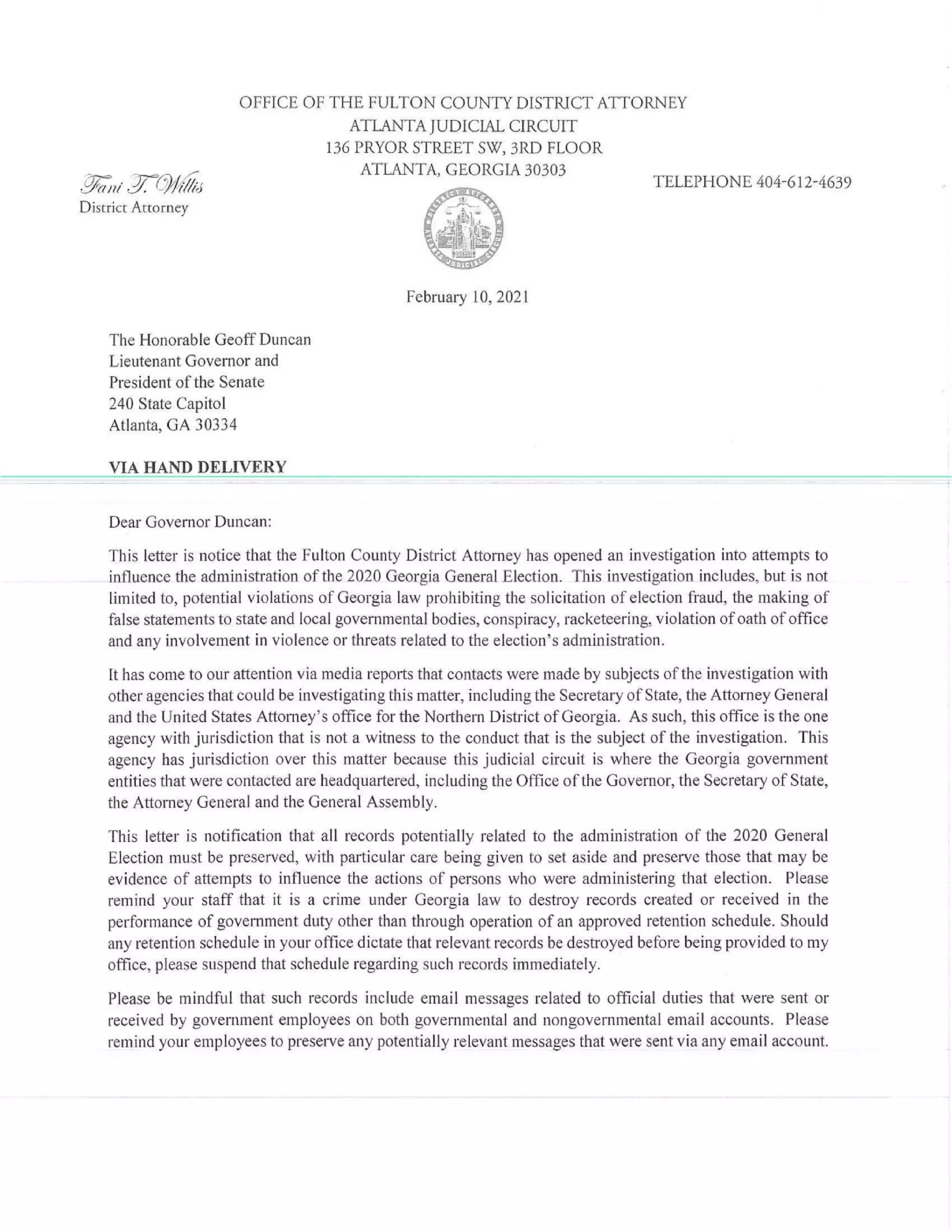 Preservation Letter | PDF