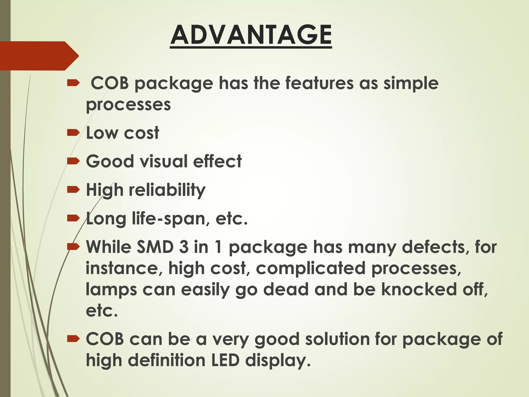 Full color led display research based on chip on board(COB) package | PPTX
