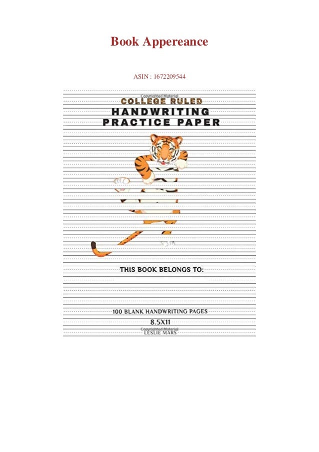 Full Download College Ruled Handwriting Practice Paper Notebook with ...
