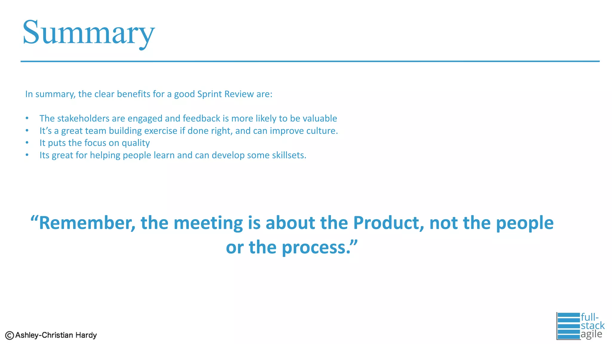 Full-Stack Agile - The Sprint Review (Scrum) | PPT