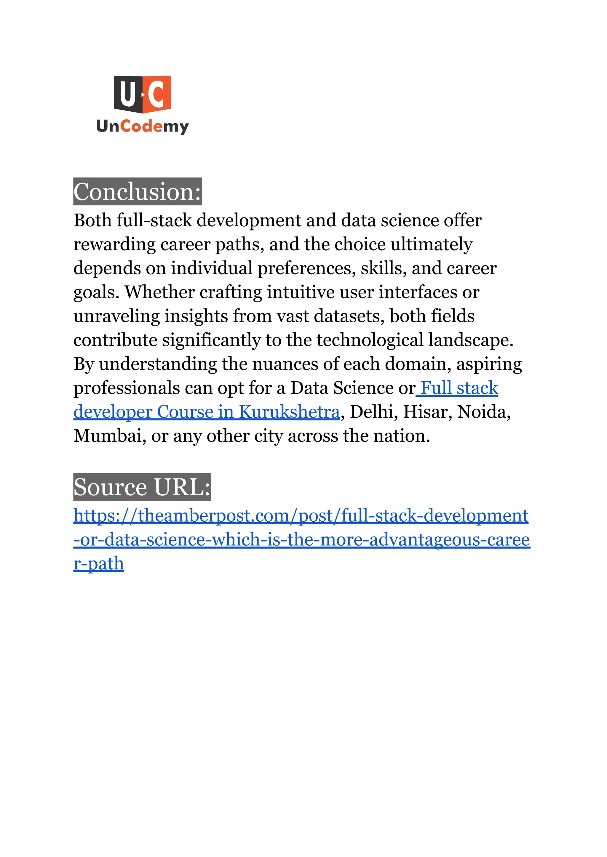 Full-Stack Development or Data Science, Which is the more advantageous ...