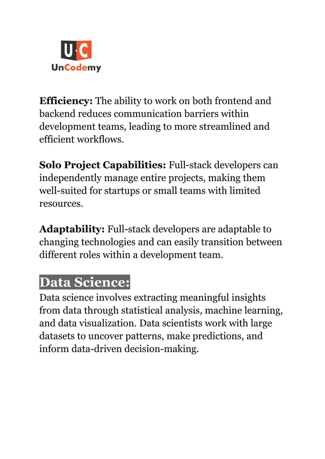 Full-Stack Development or Data Science, Which is the more advantageous ...