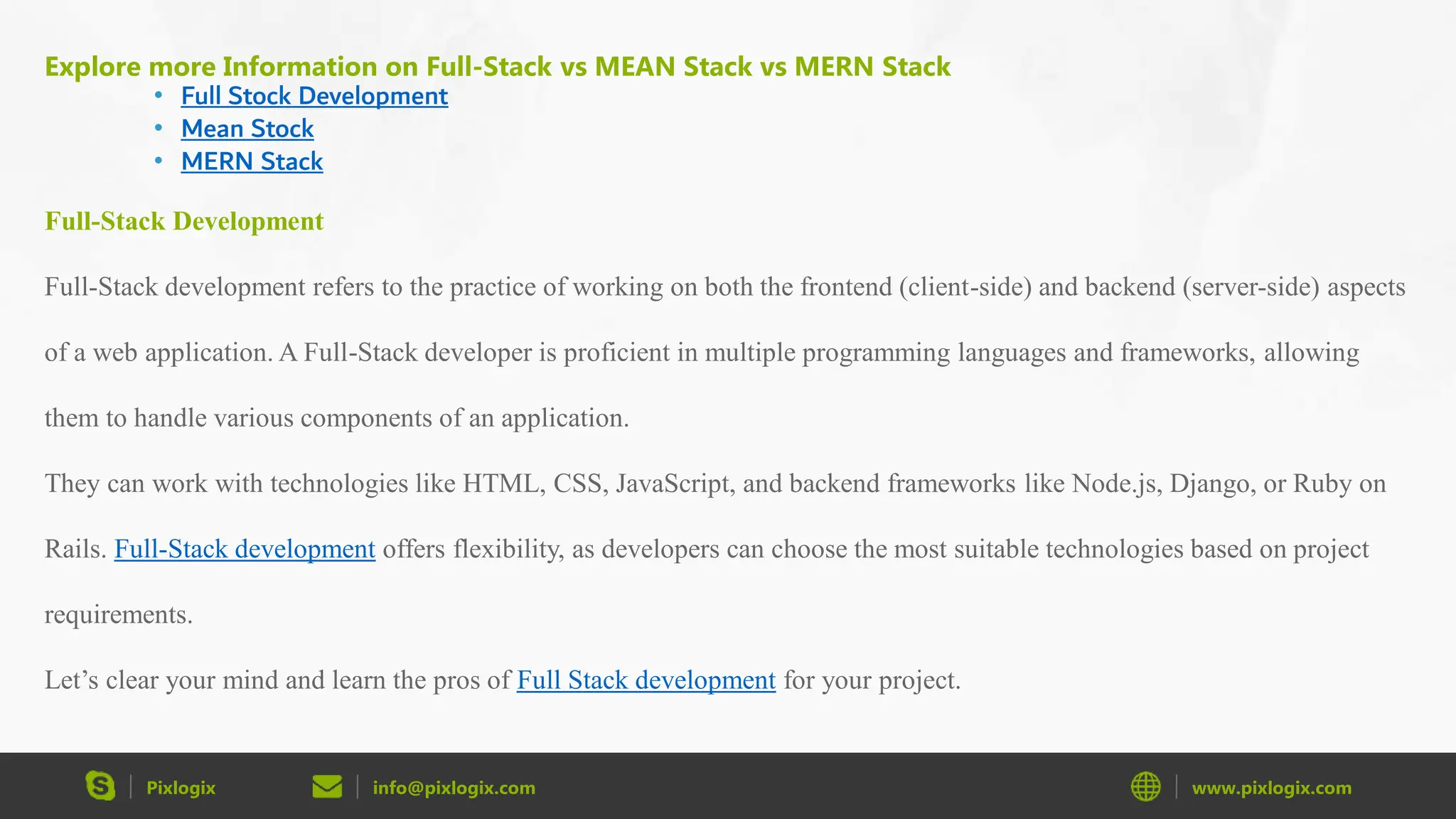 Full-Stack vs MEAN Stack vs MERN Stack The Right Technology Stack for ...