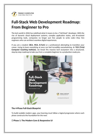 Comprehensive Full-Stack Web Development Roadmap for 2026 | DOC