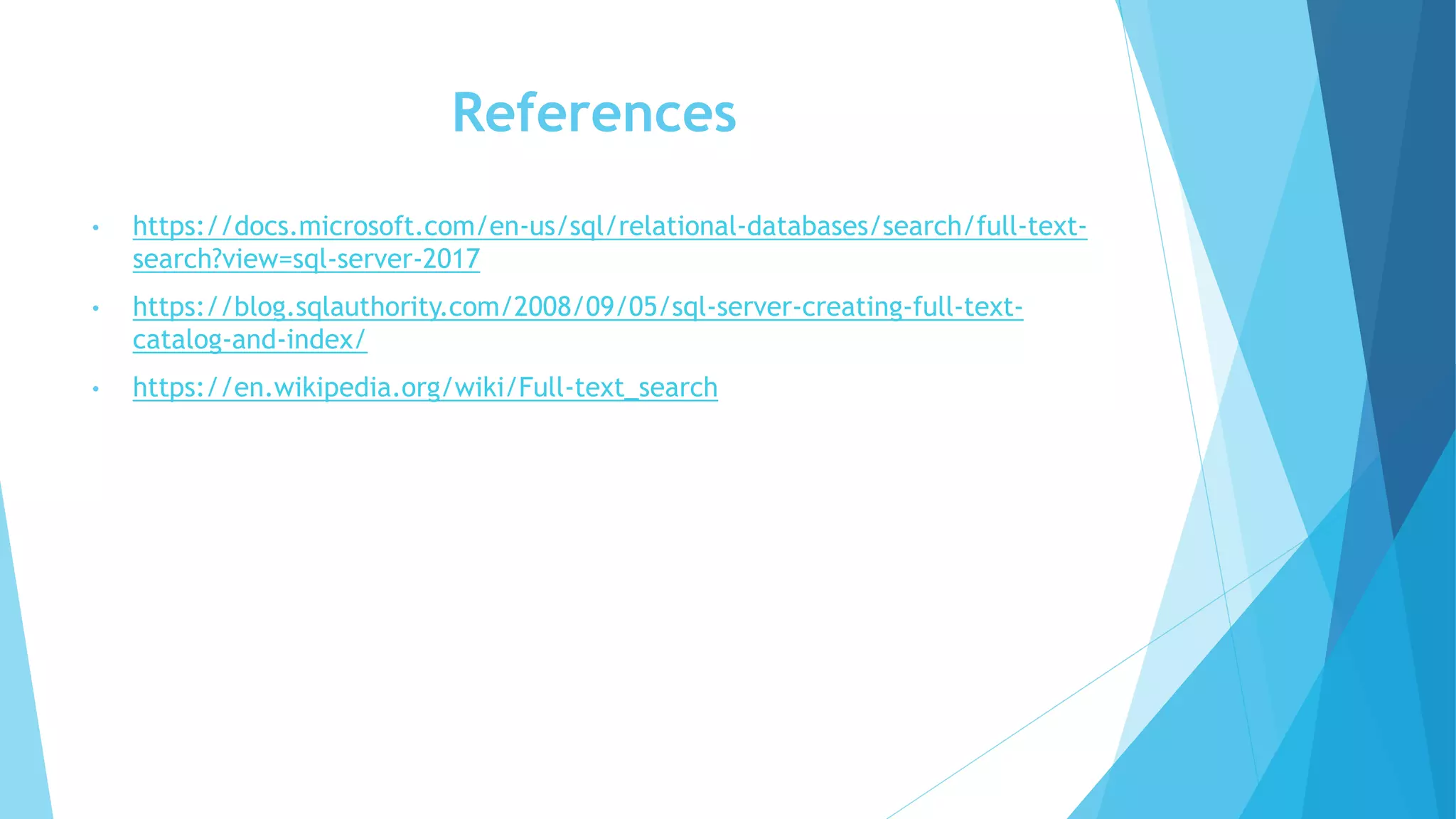 MS SQL Server Full-Text Search | PPT