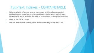 MS SQL Server Full-Text Search | PPT